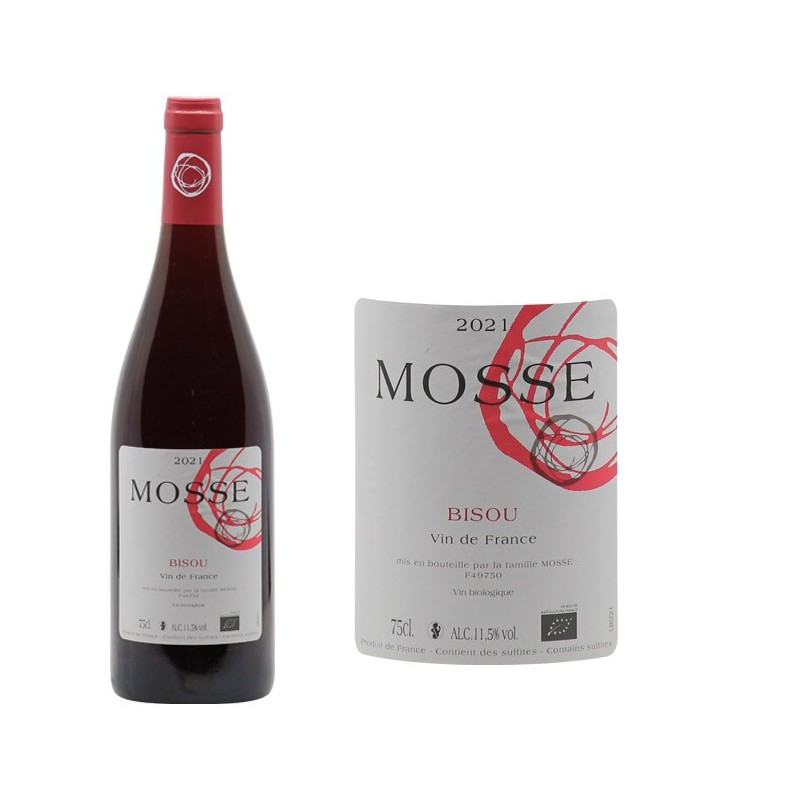 Vin de France Rouge "Bisou" 2021 - Domaine Agnès et René Mosse - Vin de ...