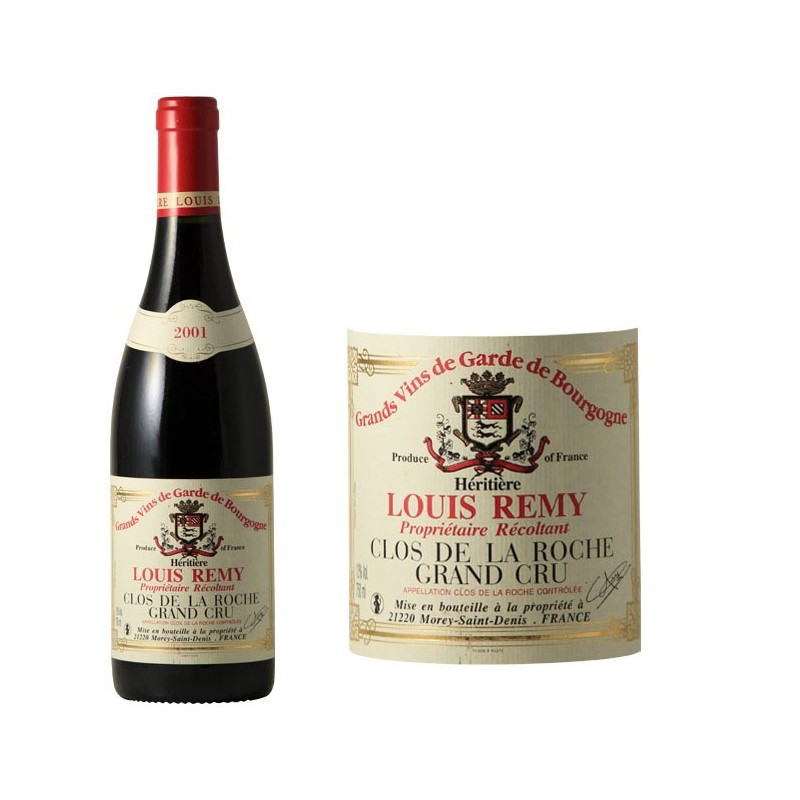 Clos de la Roche 2001 - Domaine Louis Rémy - Côte de Nuits - Vin Rouge ...
