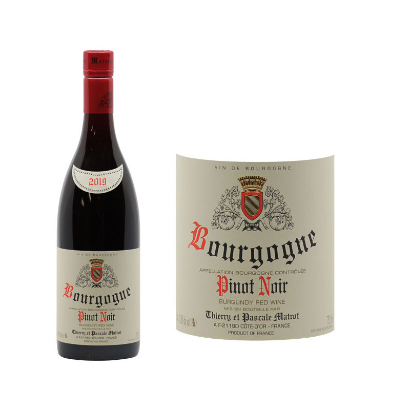 Bourgogne Pinot Noir 2019 - Domaine Matrot - Bourgogne - Vin Rouge ...
