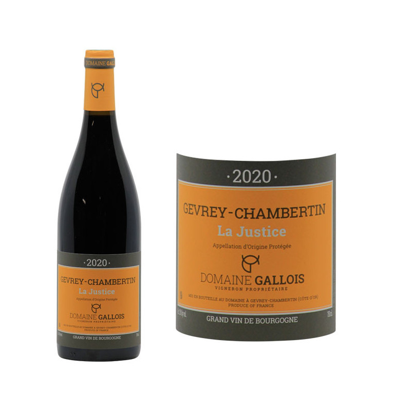 Gevrey-Chambertin La Justice 2020 - Domaine Dominique Gallois - Côte de ...