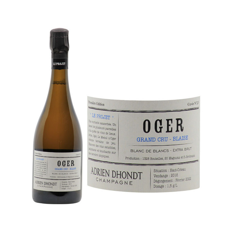 Adrien Dhondt Oger Blaise Grand Cru Extra-Brut 2018 - Adrien Dhondt - Blanc de Blancs - Vin ...