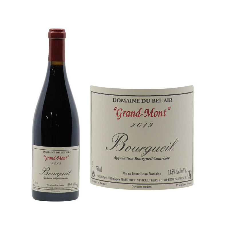 Bourgueil "Grand Mont" 2019 - Domaine du Bel Air - Touraine - Vin Rouge ...