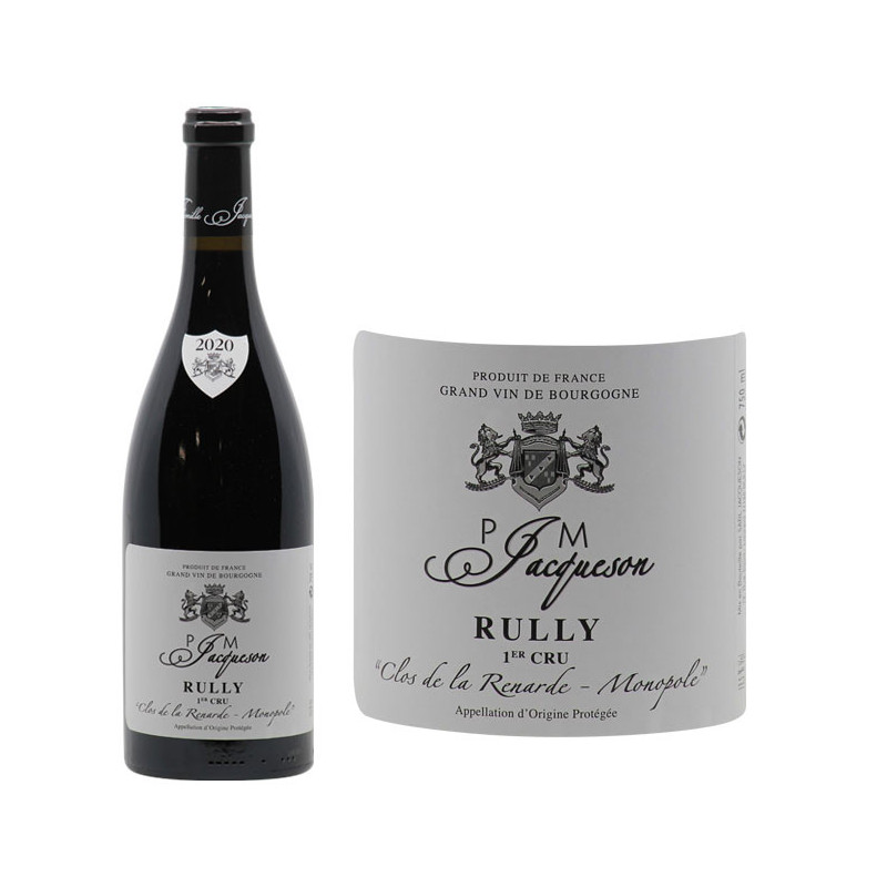 Rully 1er Cru Rouge Clos La Renarde 2020 - Paul Jacqueson - Côte ...