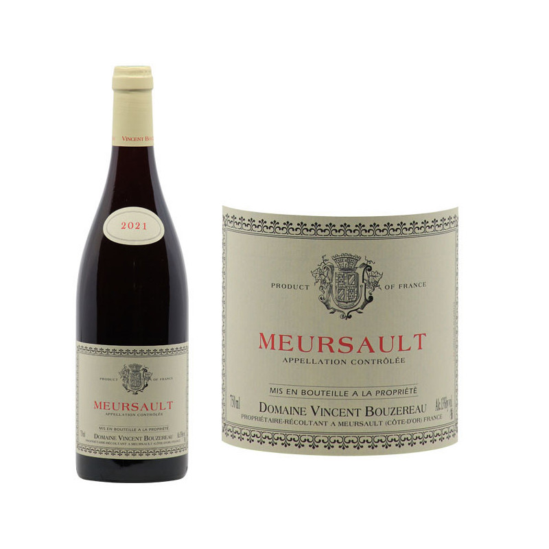 Meursault Rouge 2021 - Domaine Vincent Bouzereau - Côte de Beaune - Vin ...