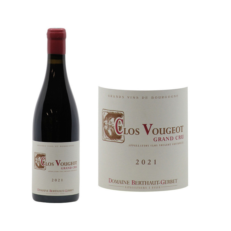 Clos de Vougeot 2021 - Domaine Berthaut-Gerbet - Côte de Nuits - Vin ...