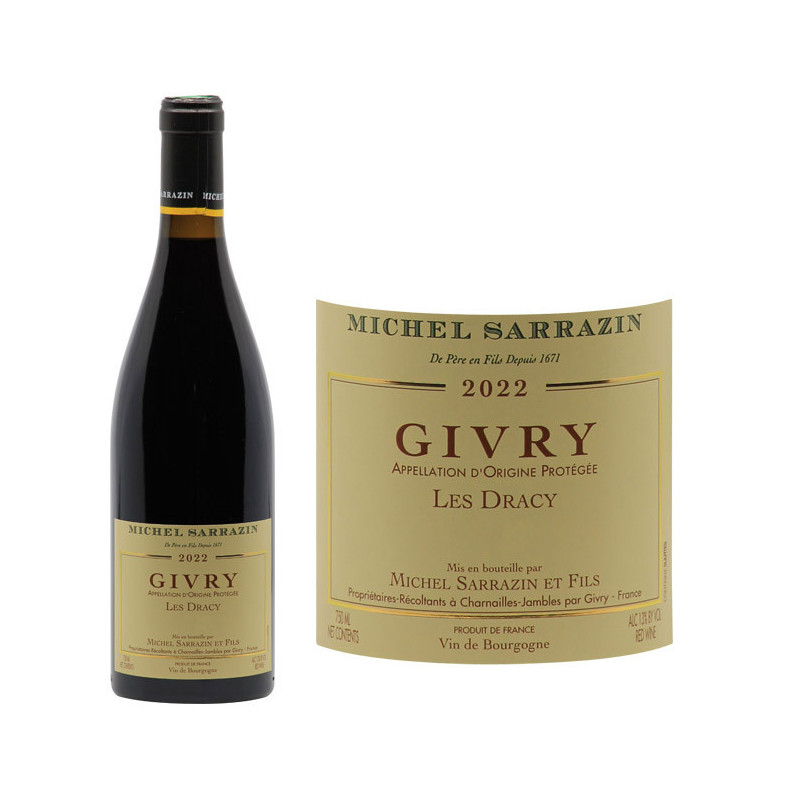 Givry Rouge Les Dracy 2022 - Michel Sarrazin - Côte Chalonnaise - Red ...