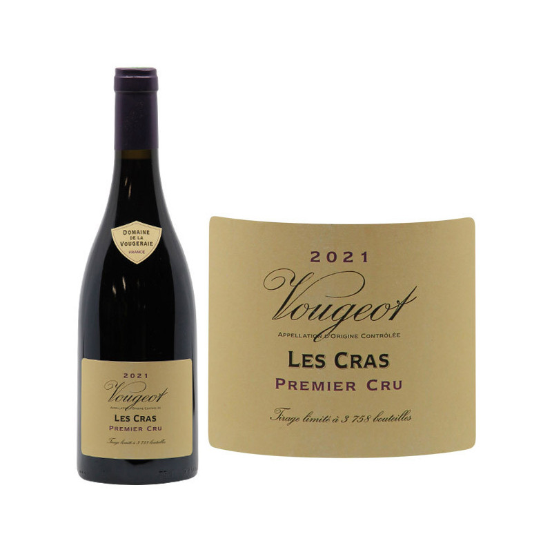 Vougeot 1er Cru Les Cras 2021 - Domaine de la Vougeraie - Côte de Nuits ...