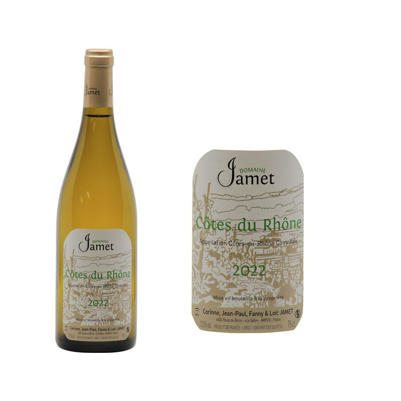 Côtes-du-Rhône Blanc 2022 - Domaine Jamet - Rhône - Vin Blanc - Grands ...